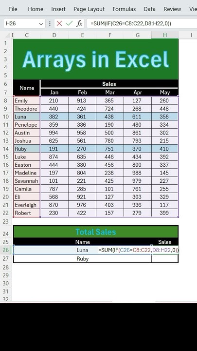 Learn Array formula in 50 seconds #excel #exceltips #exceltricks #exceltutorial - YouTube