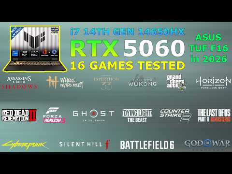 ASUS TUF F16 - RTX 5060 + i7 14th Gen 14650HX - Detailed Gaming Test