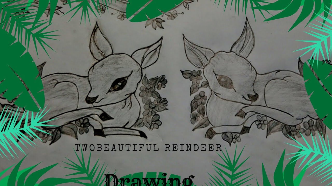 Beautiful hiran pencil sketch drawing, do sundar hiran ka bachcha - YouTube