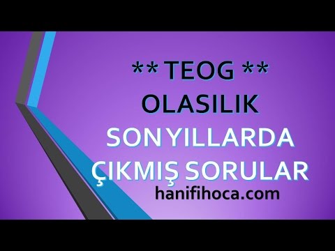 2018 LKS (LGS) - Olasılık Çıkmış Sorular | 8.Sınıf Matematik - Hanifi Hoca