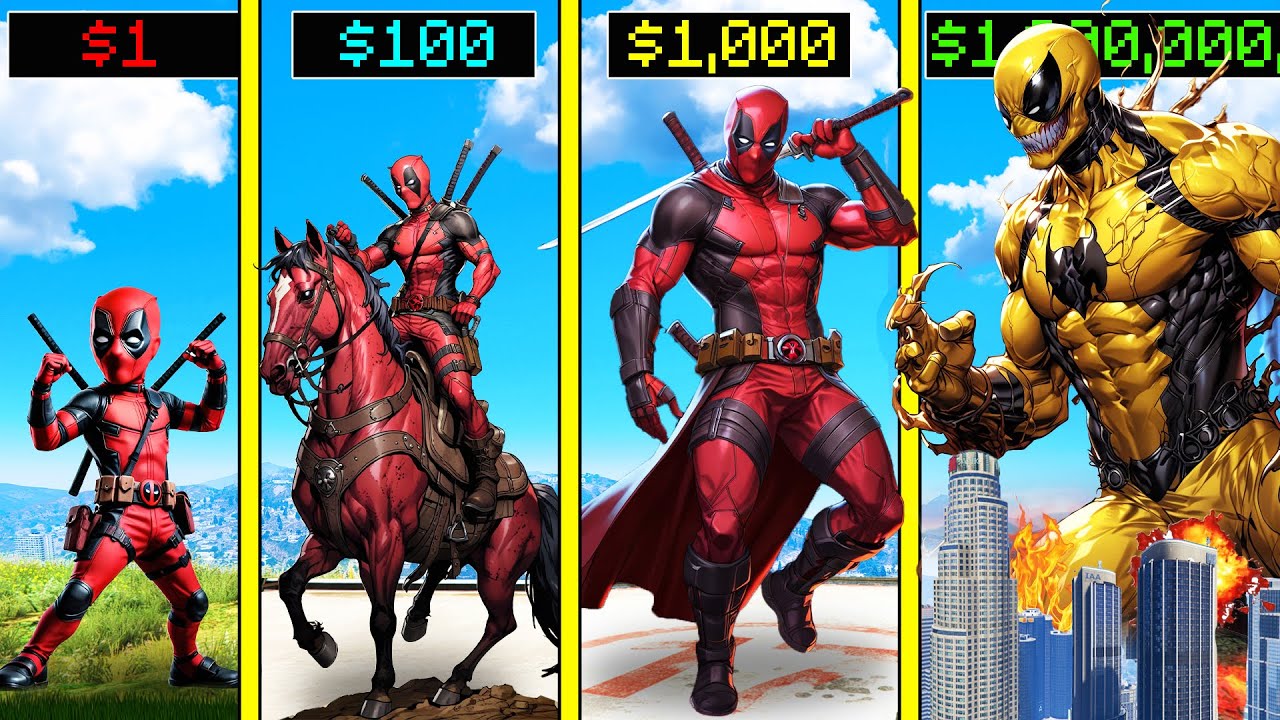 GTA 5 : $1 DEADPOOL to $1,000,000,000 GOLD DEADPOOL in GTA 5! - YouTube