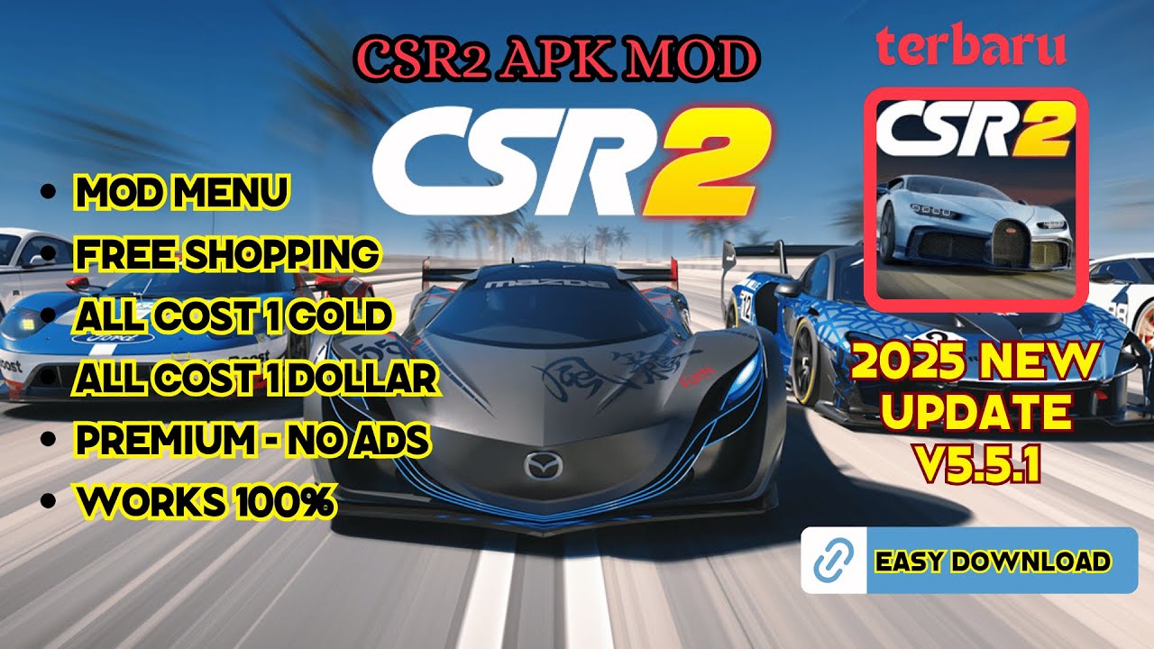CSR RACING 2 VER. 5.5.1 MOD APK | FREE SHOPPING - TERBARU - YouTube