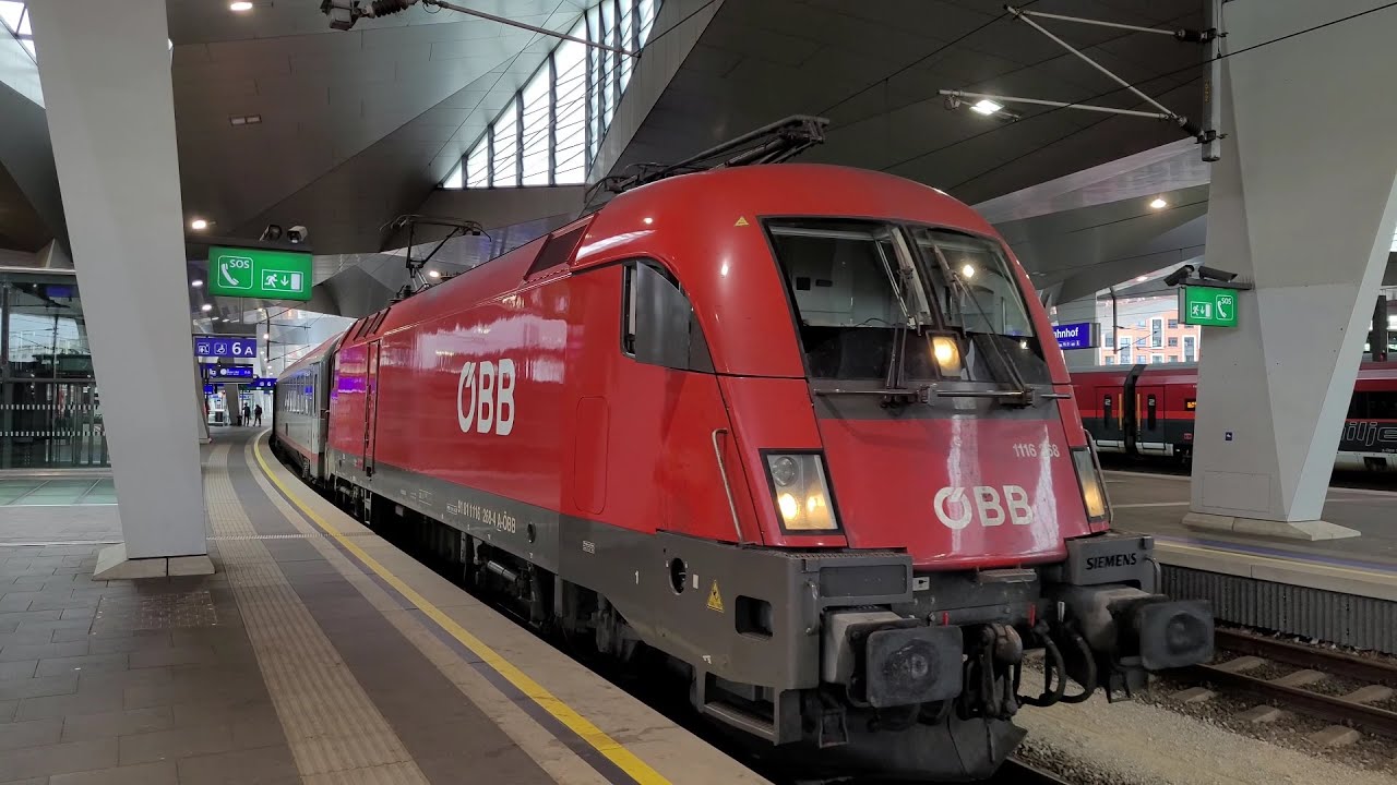 Siemens ES64U2 śpiewający Taurus z NightJet 457 r. Berlin ...