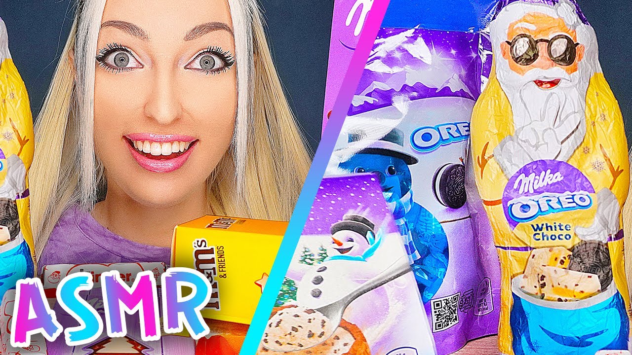 Asmr Mukbang 먹방 Christmas Chocolate Candy Bars Kinder Milka Oreo Kitkat 크리스마스 Eating