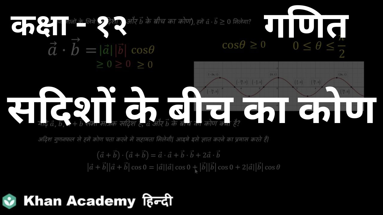 Angle between vectors [Hindi] | Vector Algebra | Class 12 | Mathematics ...