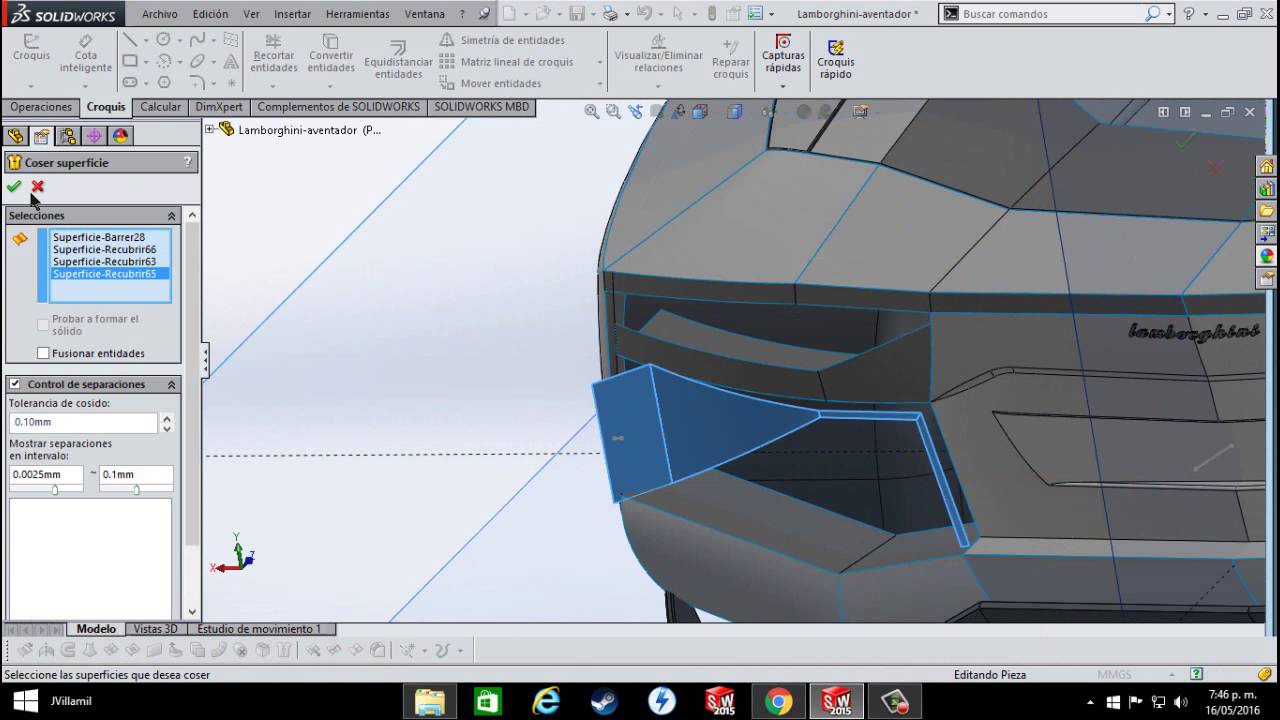lamborghini aventador solidworks final - YouTube