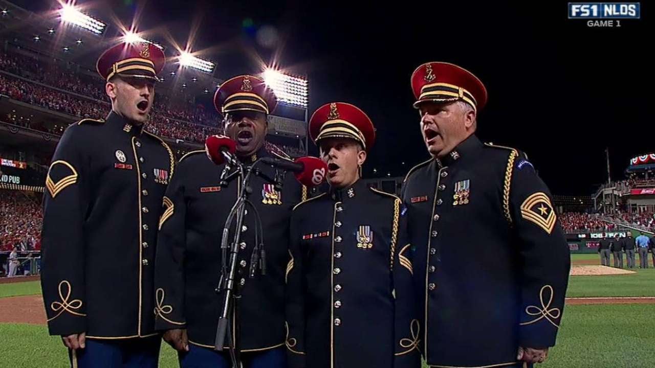 LAD@WSH Gm1: U.S. Army Chorus sings God Bless America - YouTube