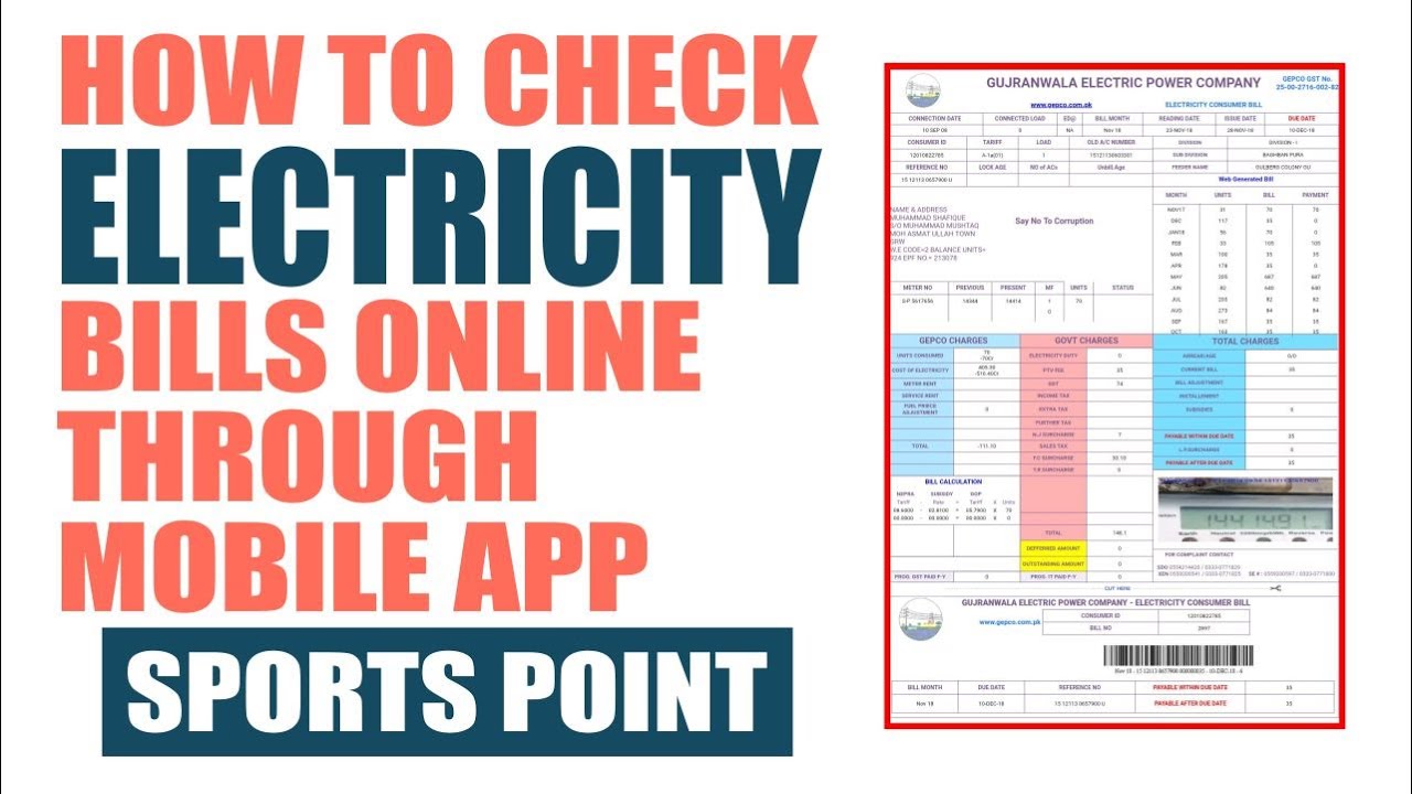 How to Check Electricity Bills Online through Mobile App - Sports Point ...