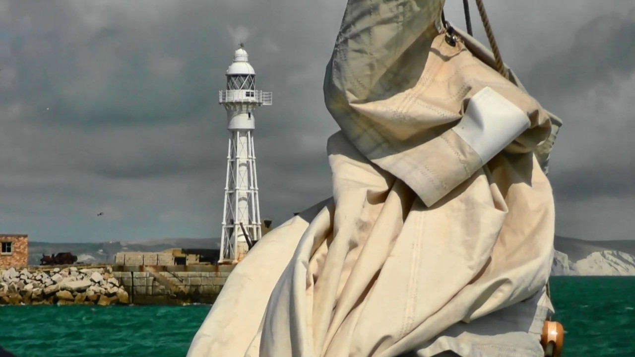 Sailing ship 'Moonfleet', Portland, Weymouth Bay, Breakwaters, Dolphins ...