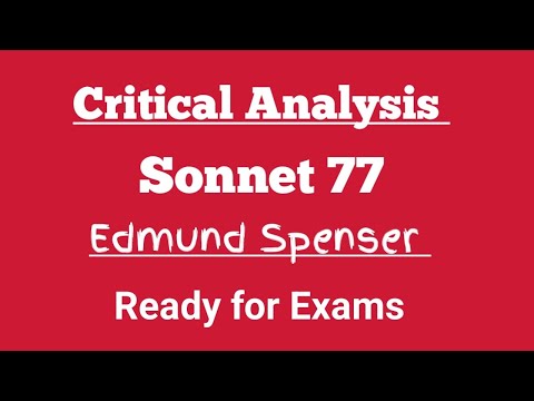 Sonnet 77 Edmund Spenser, Critical analysis - YouTube