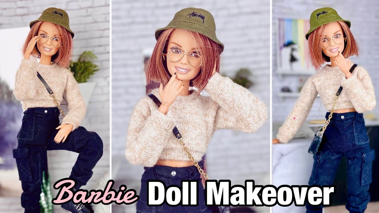 Custom Barbie Doll Makeover Transformation! 😱 Hair Reroot| Repaint ...