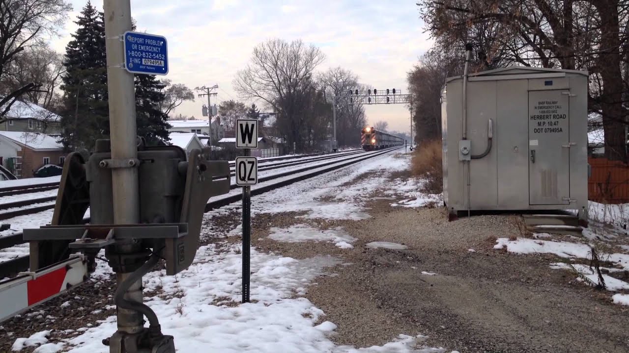Inbound Double headed Metra 200 and197 express passing Riverside IL ...