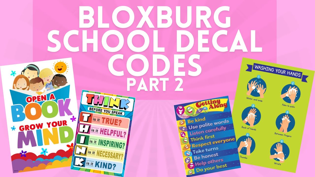 DECAL CODES BLOXBURG SCHOOL PART 2 // IISPXRKLES - YouTube