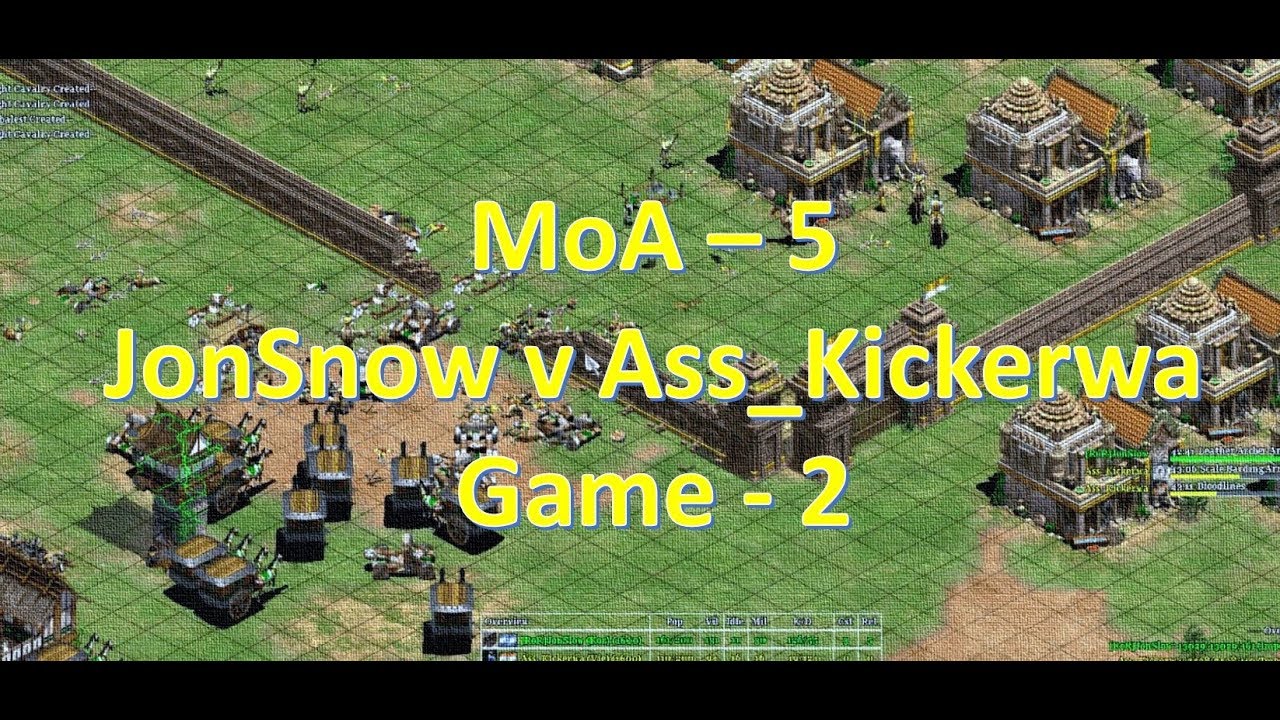 AoE2: MoA5 - JonSnow v _Kickerwa G2 - YouTube