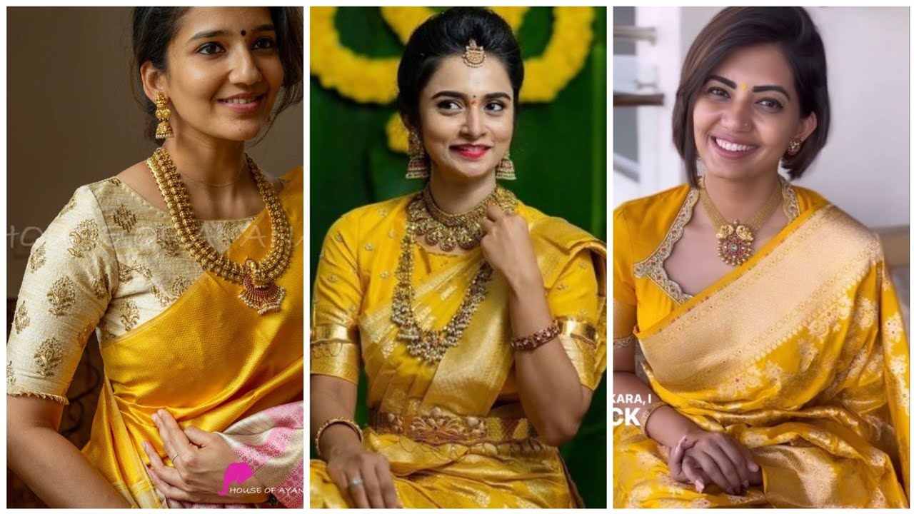 Yellow Saree Styling Ideas 2024|| Best Yellow Saree Makeup Look ...