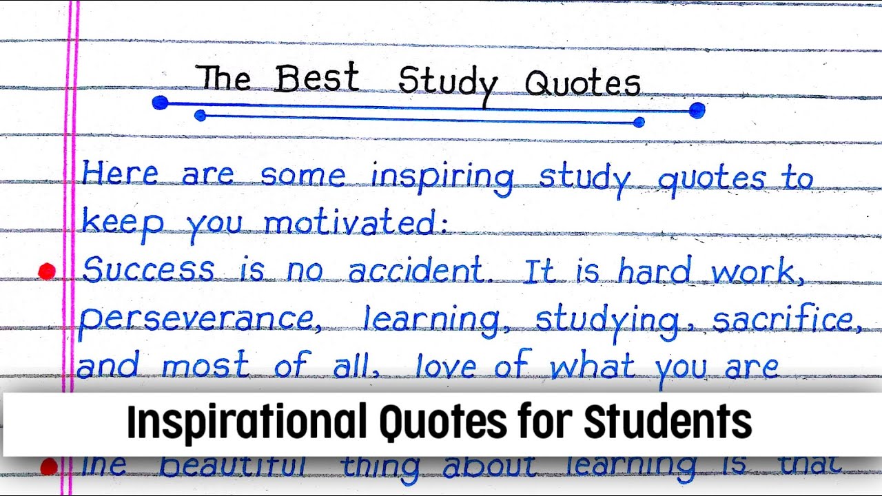 The Best Study Quotes in English | Inspirational Quotes for Students ...