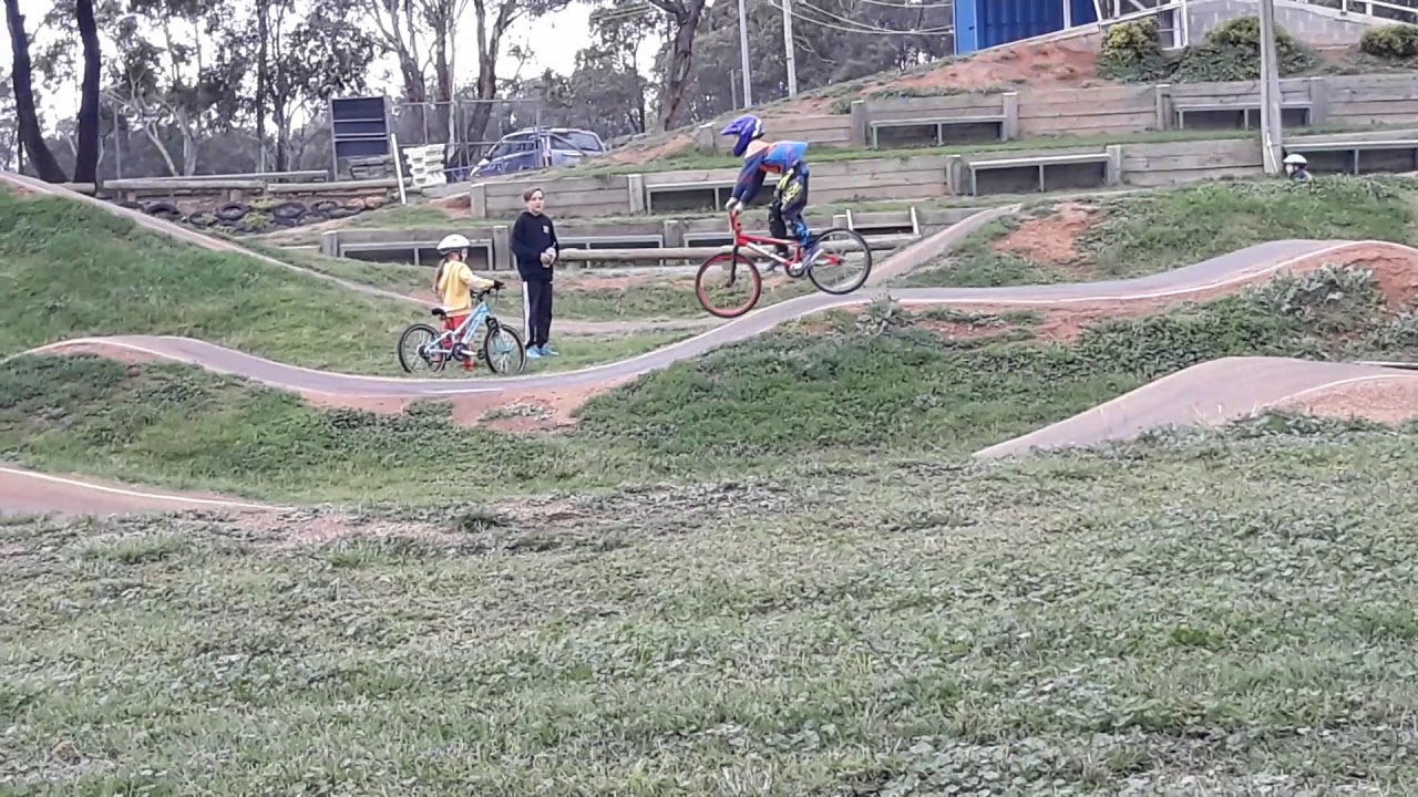 BMX Benny jumping the step down at Canberra BMX Club - YouTube