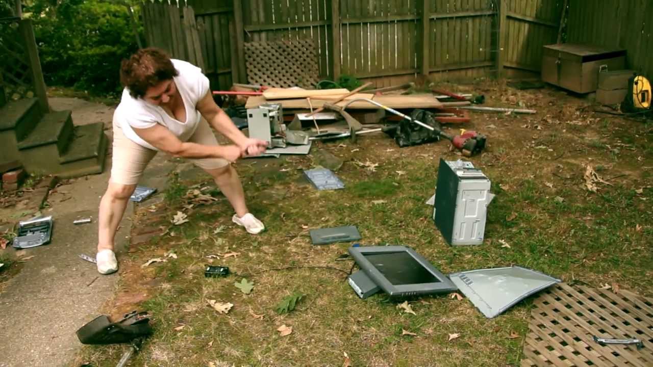Angelo's Mom Loves Smashing Electronics Part 2 - YouTube