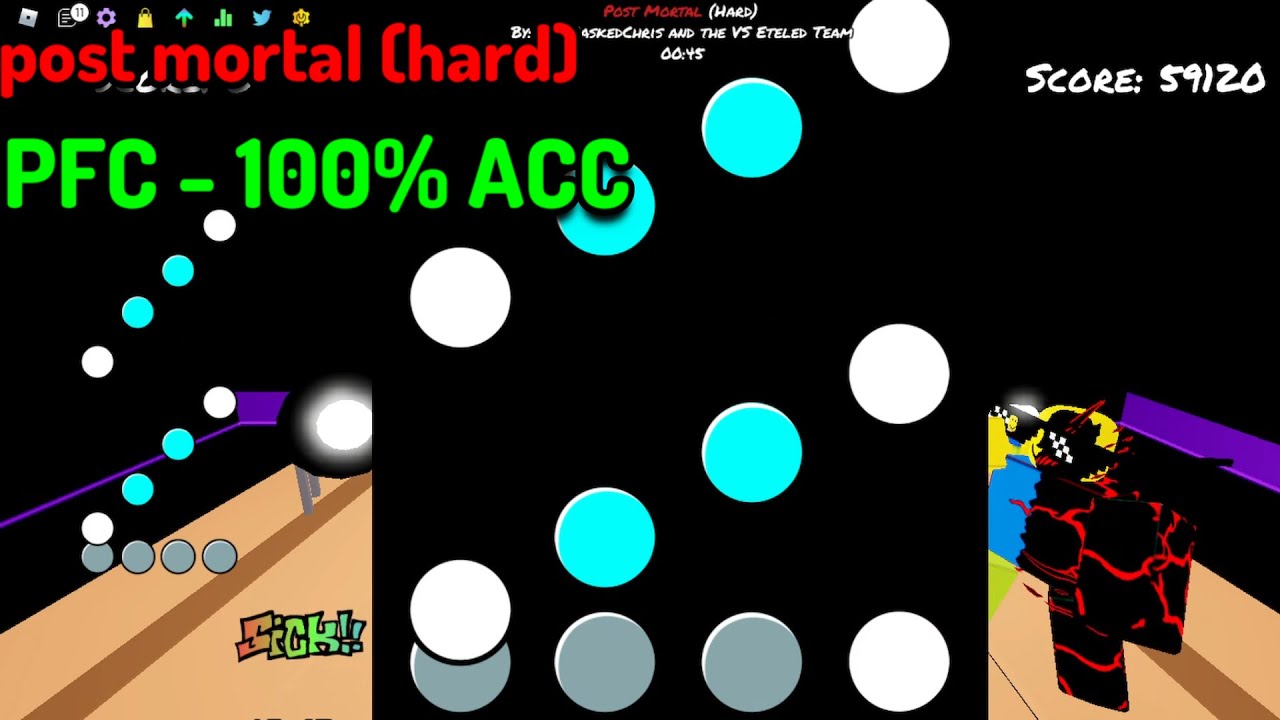 [Roblox Funky Friday] | Post Mortal (Hard) Full sick FC - YouTube