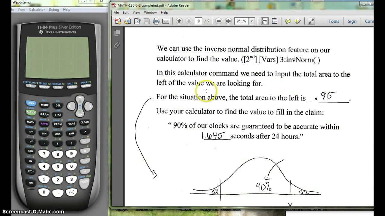 MATH-130 6-2 Inverse Normal Distribution - YouTube