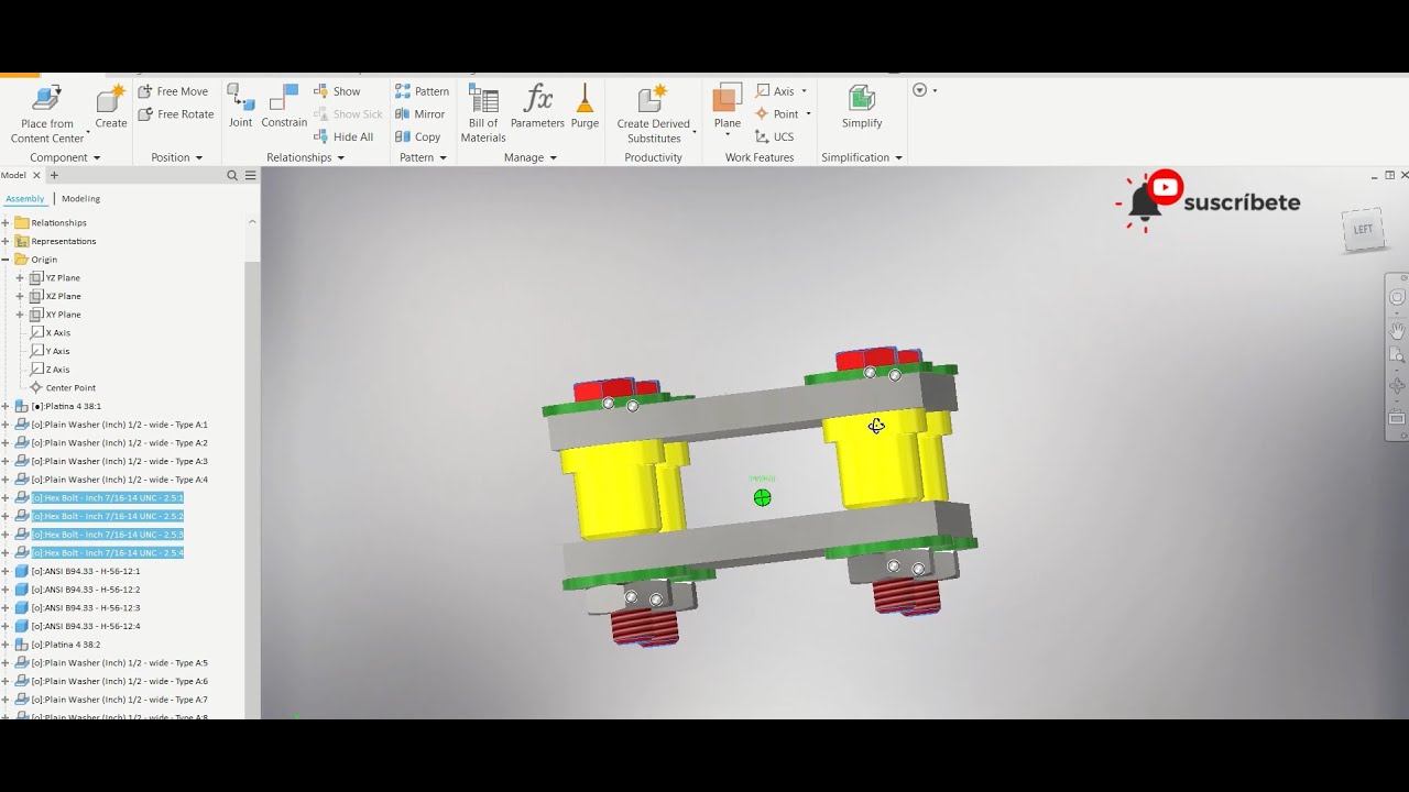 Como realizar un ensamble en inventor - YouTube
