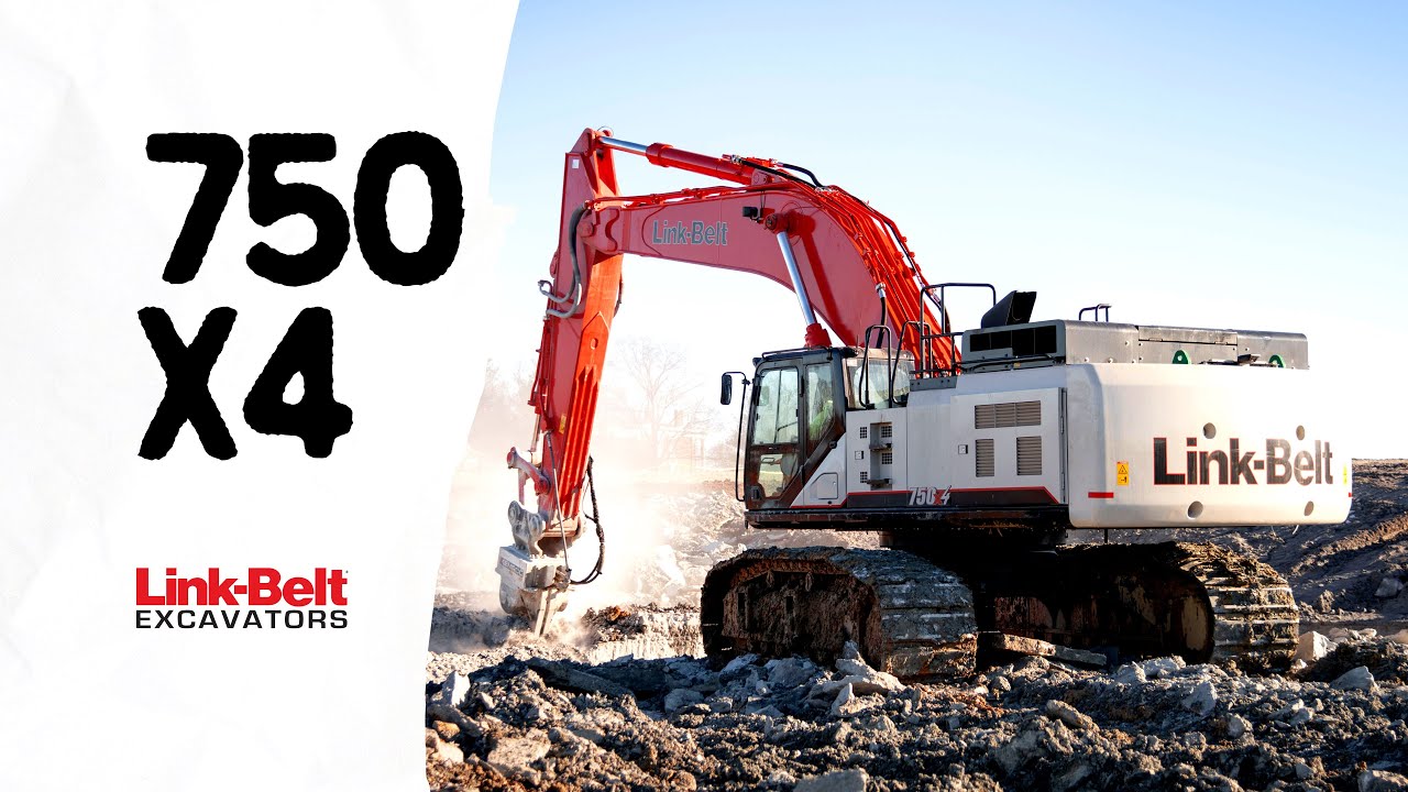 Link-Belt 750 X4 featuring Kemroc Drum Cutter - YouTube