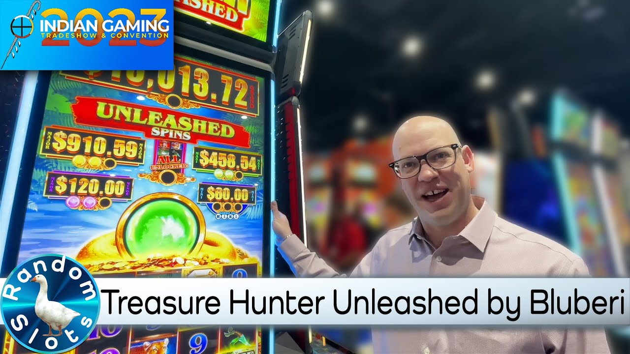 Treasure Hunter Unleased Slot Machine by Bluberi at #IGTC2023 - YouTube