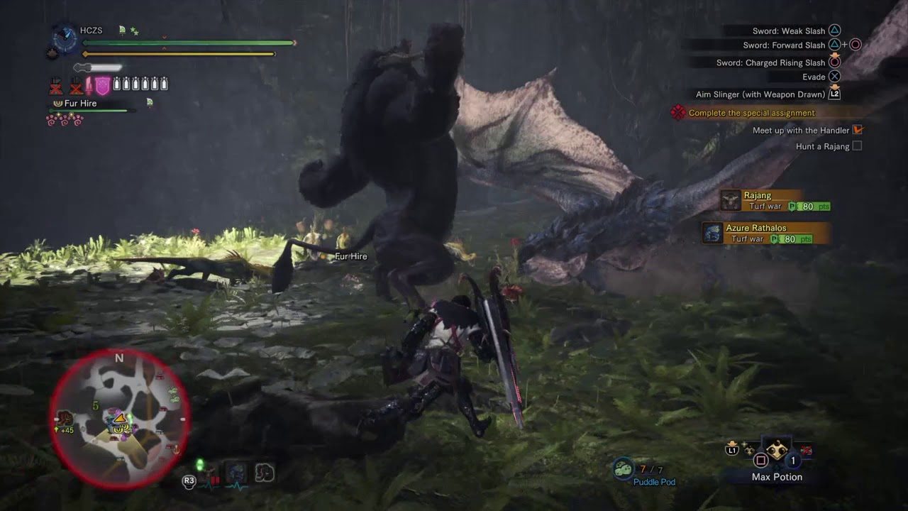 MHW Iceborne: Rajang VS Azure Rathalos Turf War, Suplex - YouTube