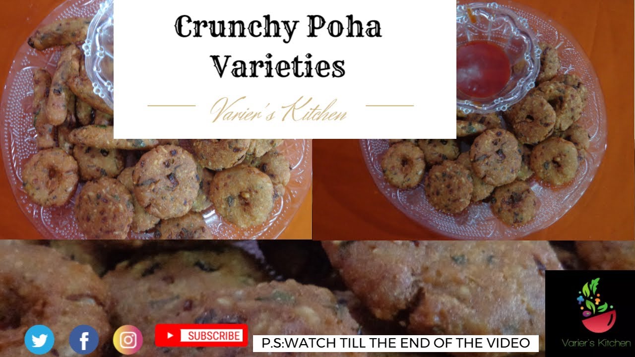 Crunchy Poha Varieties||Varier's Kitchen - YouTube