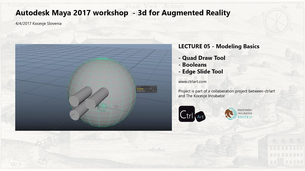 Autodesk Maya 2017 Modeling Tutorial Workshop 05 Polygon Modeling The Basics Youtube