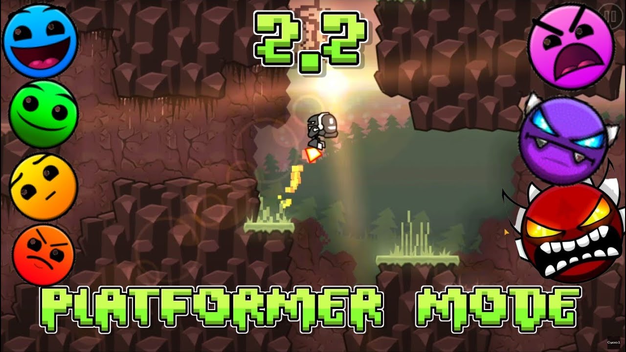Playing a 2.2 PLATFORMER MODE LEVEL of EVERY DIFFICULTY [Geometry Dash ...