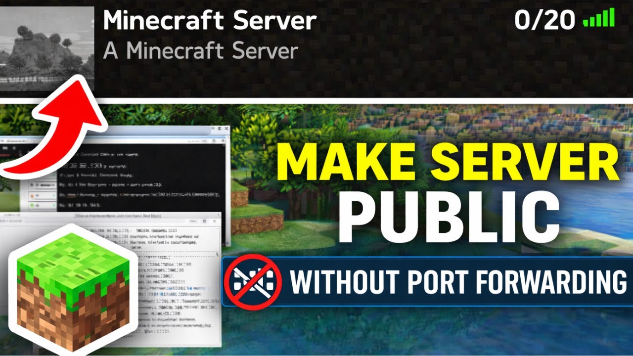 How To MAKE Minecraft SERVER PUBLIC Without PORT FORWARDING (EASY) 2026 ...