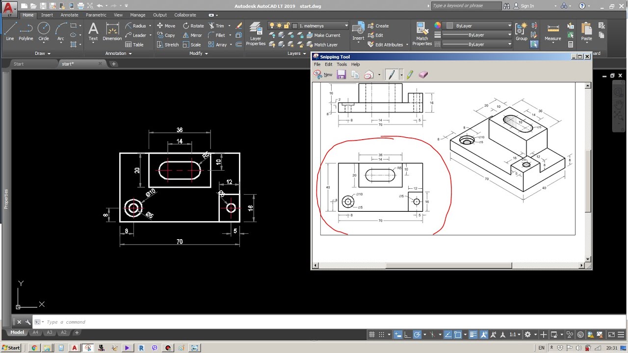 Detail. Top view [AutoCAD drawing] - YouTube