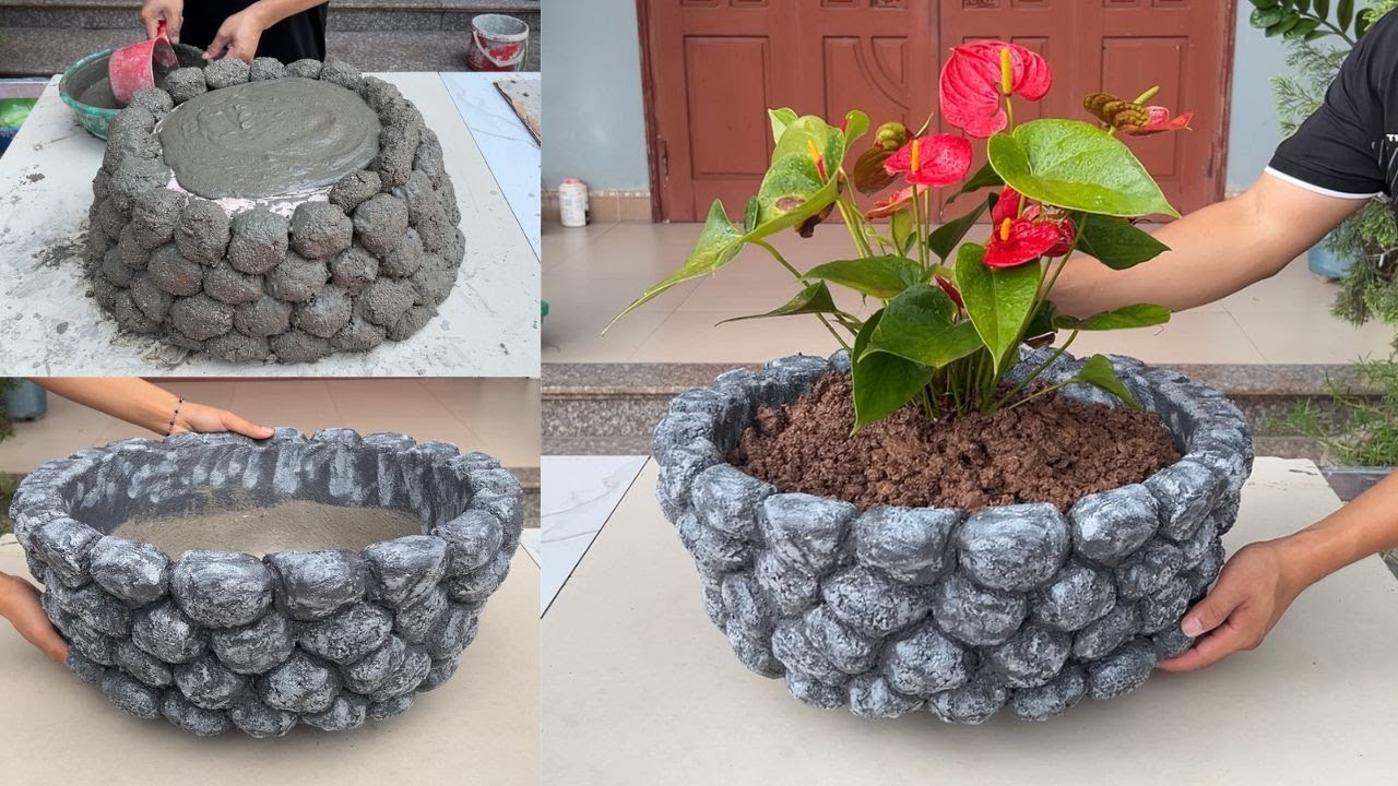 Smart Ideas - How to Make Cement Flower Pots With Styrofoam And The ...