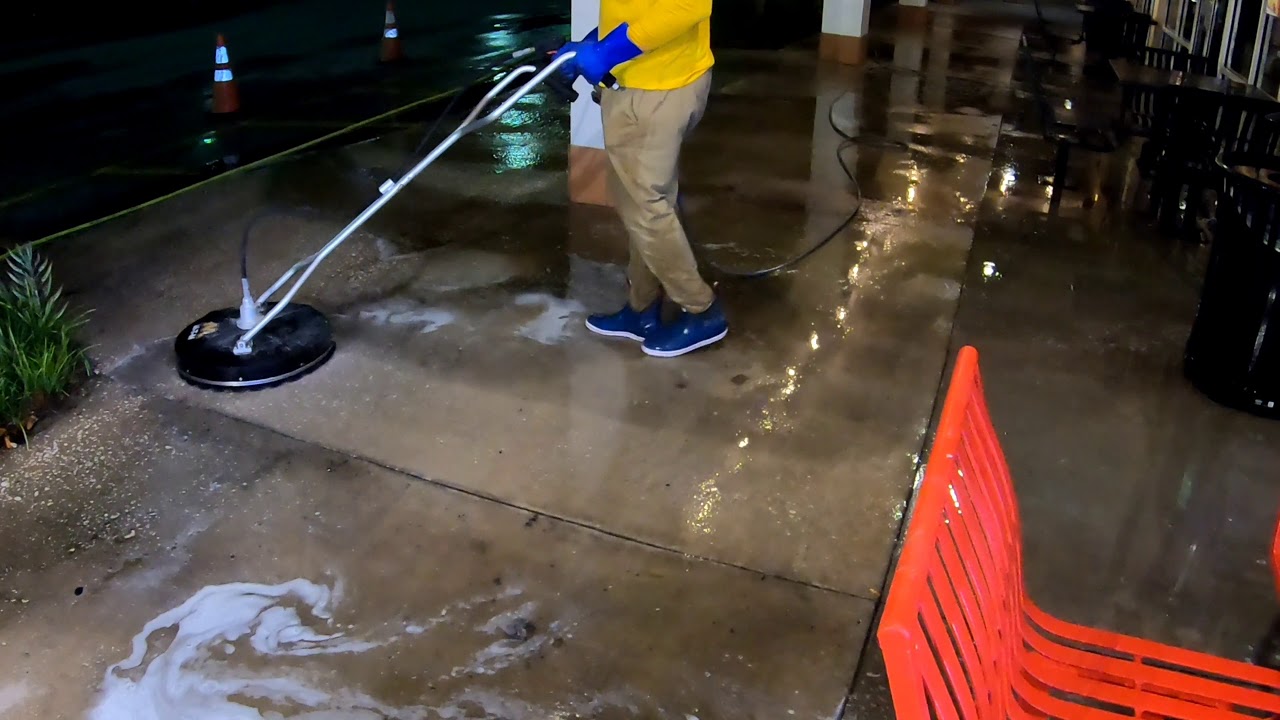 pressure washing restaurant storefront - YouTube