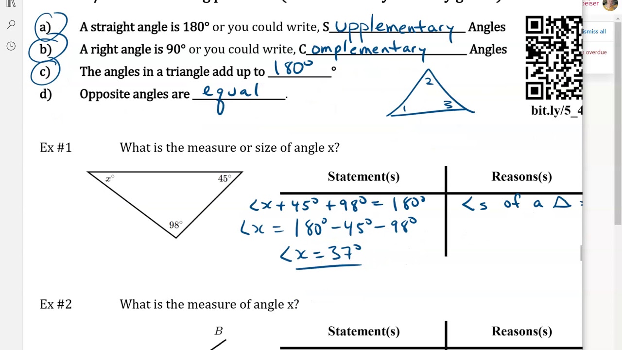 5.4 Solving Problems with Angles - YouTube
