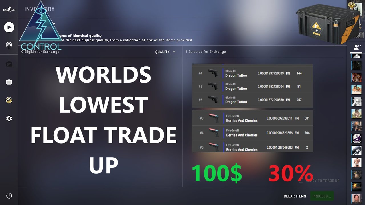 WORLDS LOWEST FLOAT TRADE UP | *TOP 5 SKINS FROM RARE COLLECTIONS ...