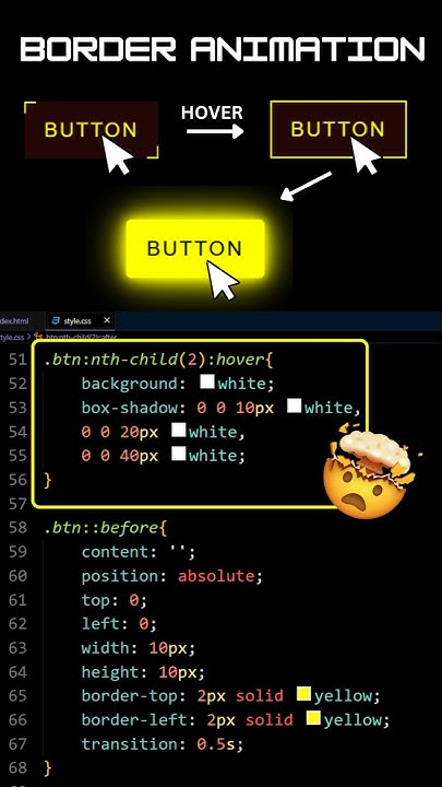 Amazing CSS Button Border Animation with Glwoing Effect | CSS Hover Effect | Next Level #css3 ...