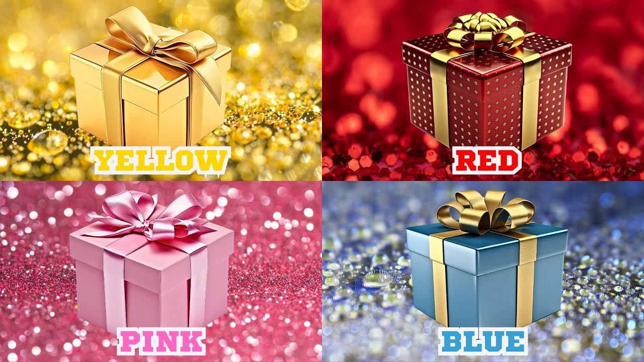 Choose Youre Gift Box...? 🧊🎂| 4 Gift box challenge | Yellow - Red ...