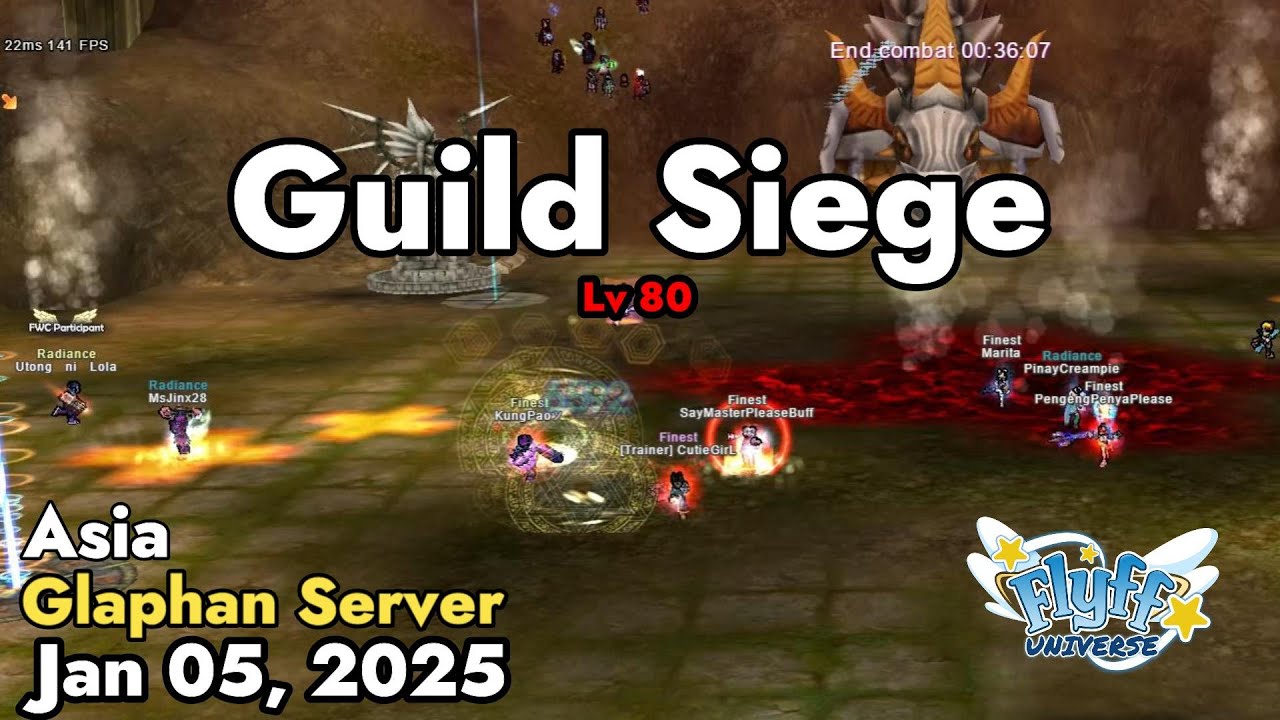 Guild Siege Lv 80 (Glaphan Server) January 05, 2025 | Flyff Universe ...