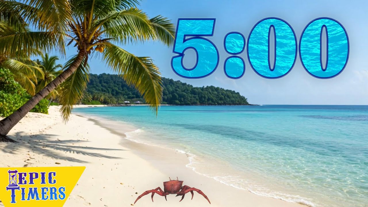 5 Minute Calm and Breezy Coconut Tree Music Timer! - YouTube