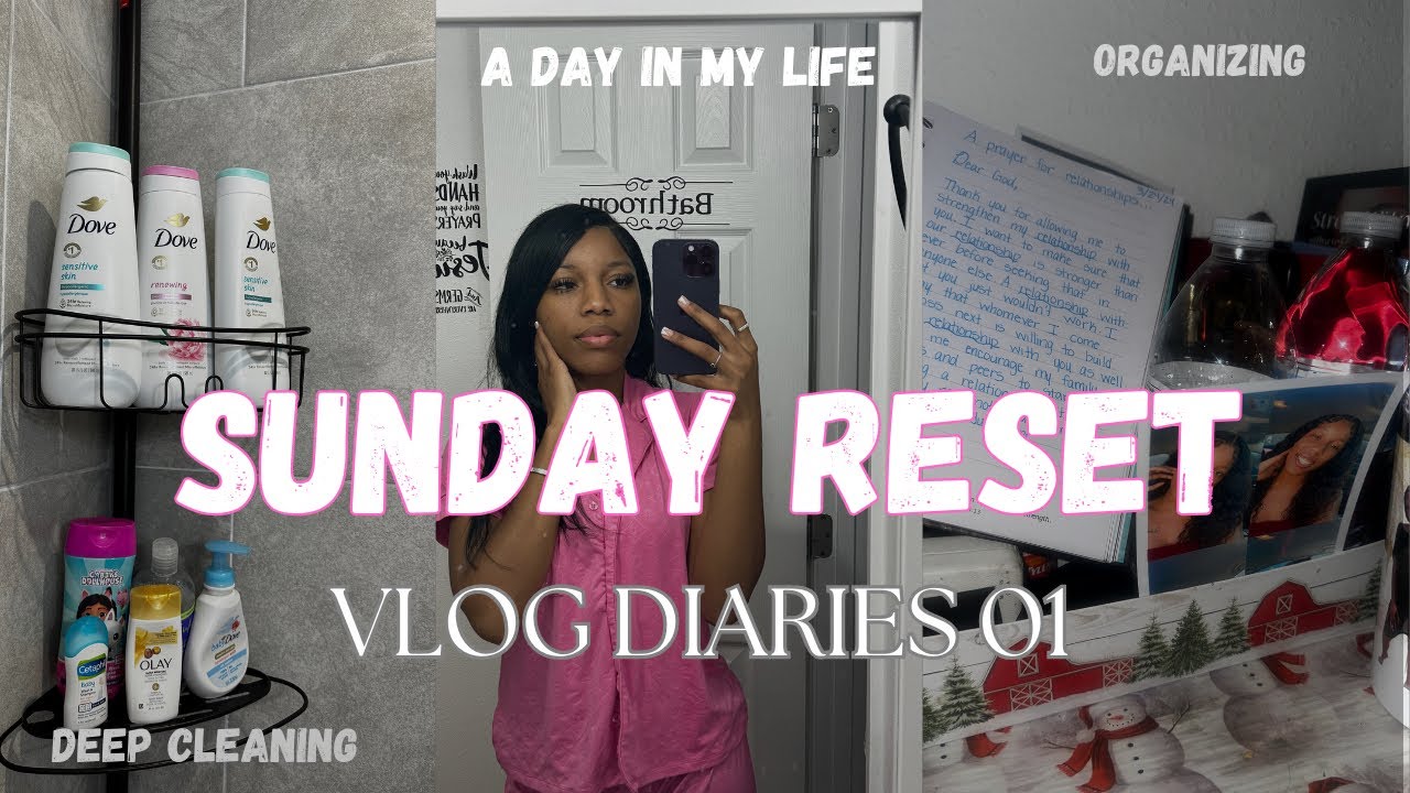 My SUNDAY RESET VLOG 01💕 | Prepare For A Productive Week | Deep cleaning 🧼 + organizing | - YouTube
