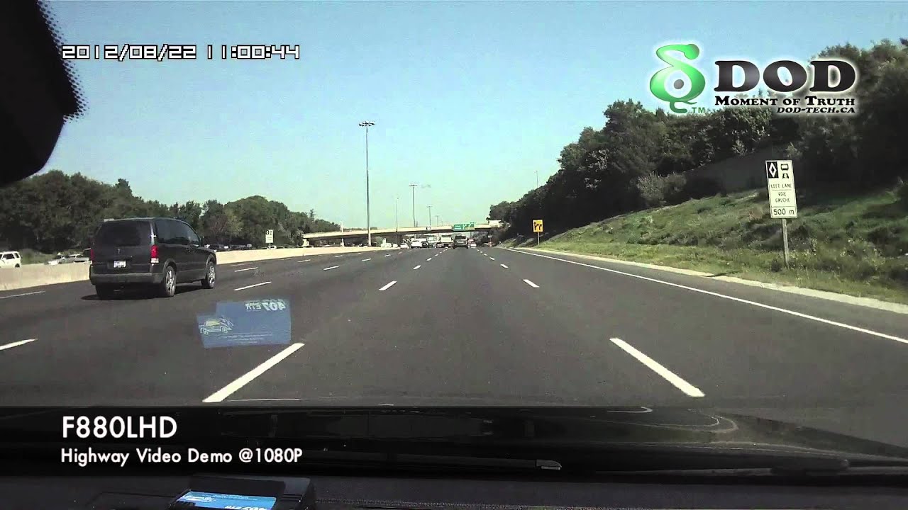 DOD F880LHD Car Black Box Sample Daytime Video - YouTube