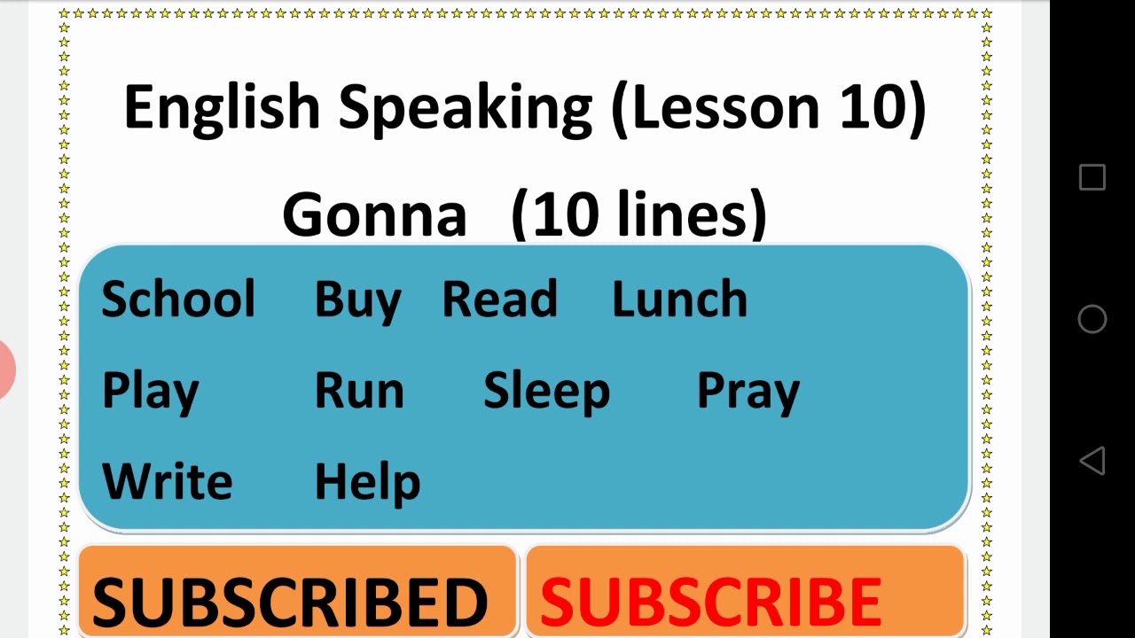 English Speaking Lesson 10 (gonna) - YouTube