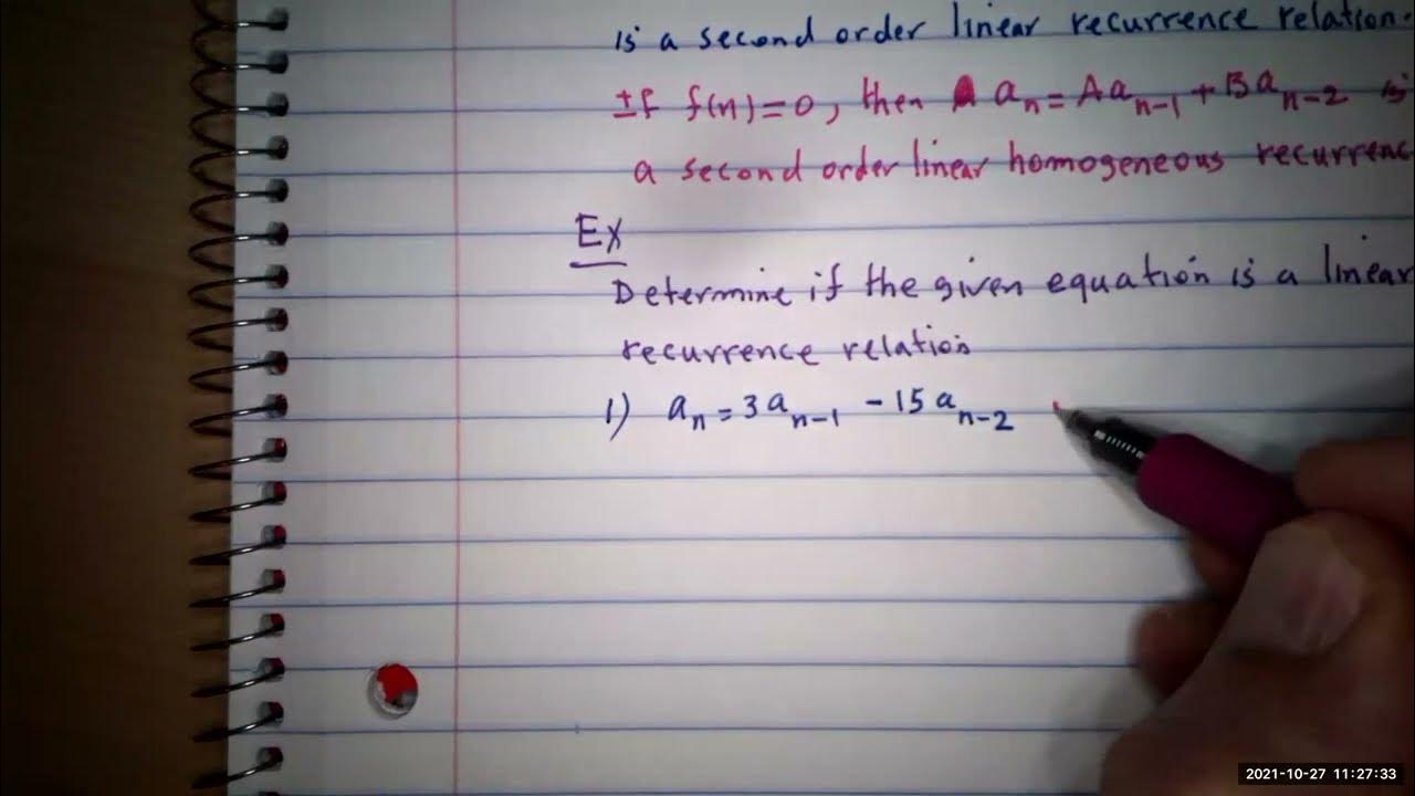 Discrete Mathematics (Solving Linear recurrence relations) (Part 17) - YouTube