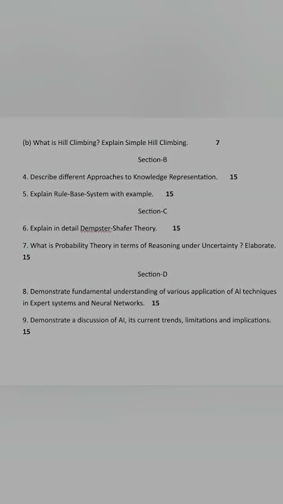 AI 2022 BTECH CSE 6TH SEM QUESTION PAPER #btechcse #previousyearpapersbyara #mdu ...