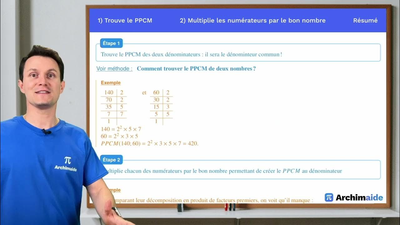 MÉTHODE : Comment mettre deux fractions au même dénominateur de manière suffisante ? - 2nd - YouTube