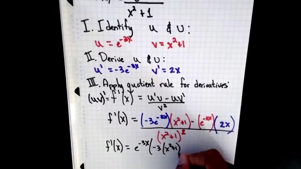 AP Calculus: Find the derivative of the function using the Quotient ...