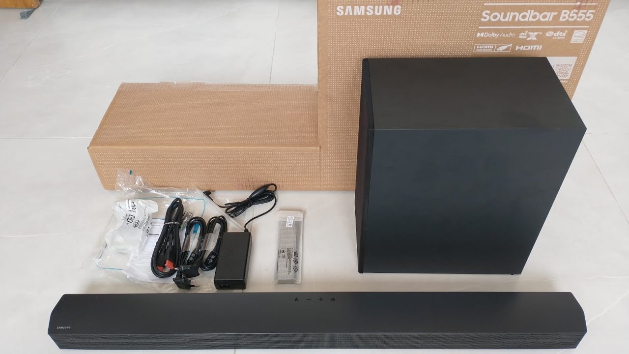 Samsung Soundbar B555 Unboxing Details - YouTube