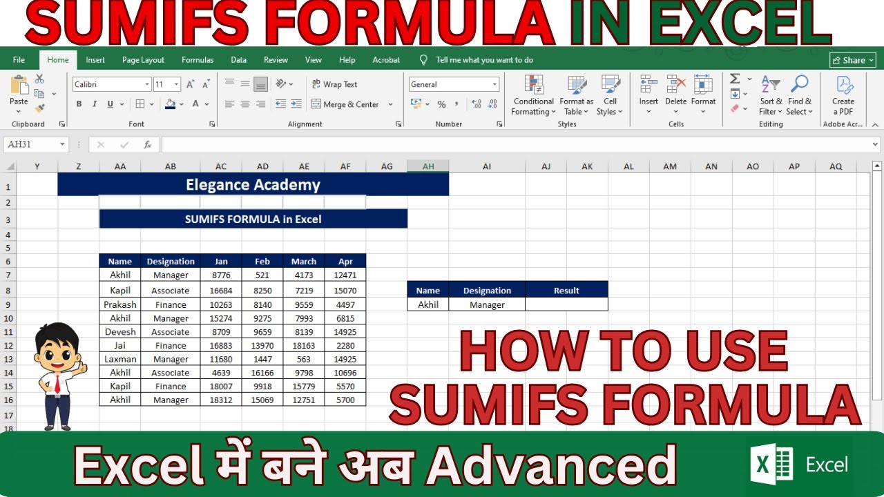 How to use SUMIFS Formula🔥 #excel #msexcel #eleganceacademy # ...
